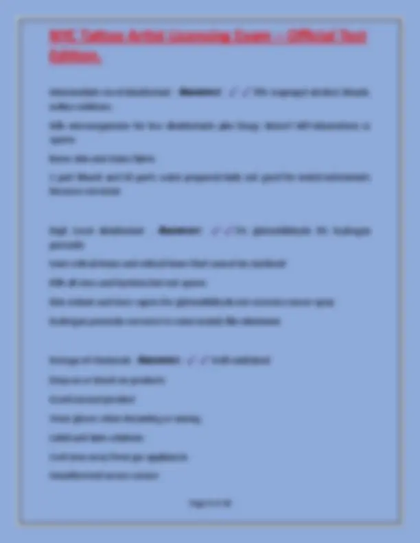 NYC Tattoo Artist Licensing Exam – Official Test Edition. | Exams ...