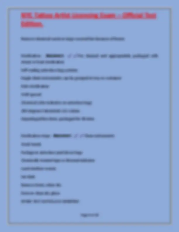 NYC Tattoo Artist Licensing Exam – Official Test Edition. | Exams ...