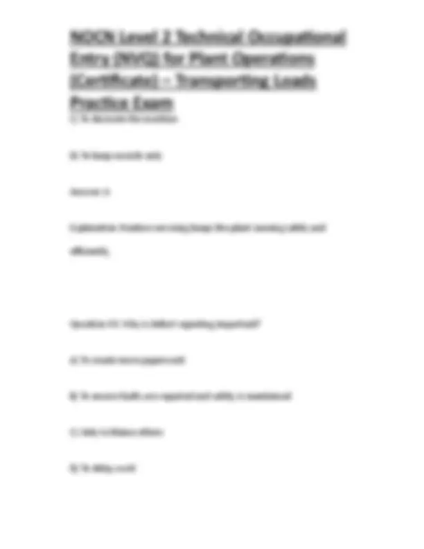 Plant Operations Safety: Practice Exam Questions | Exams Technology ...