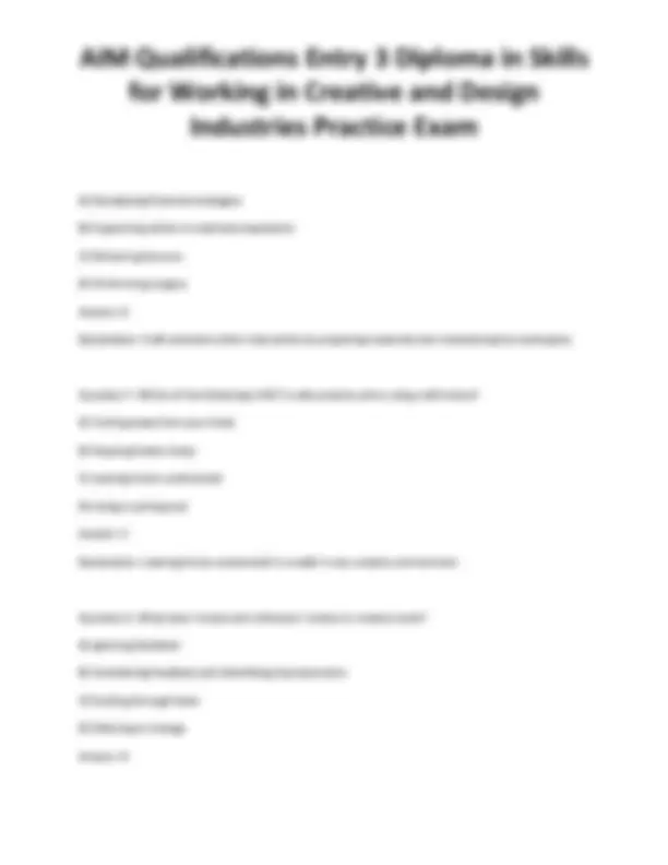 Creative and Design Industries Practice Exam Questions | Exams ...
