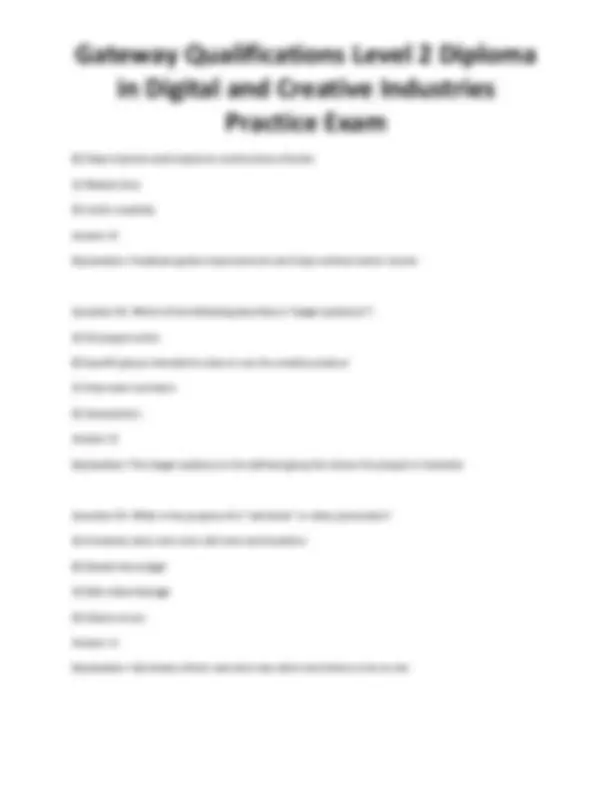 Gateway Qualifications Level 2 Diploma in Digital and Creative Industries Practice Exam | Exams ...