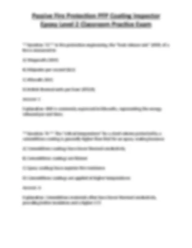 Passive Fire Protection PFP Coating Inspector Epoxy Level 2 Practice ...