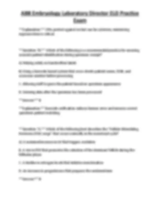 ABB Embryology Laboratory Director ELD Practice Exam | Exams Technology ...