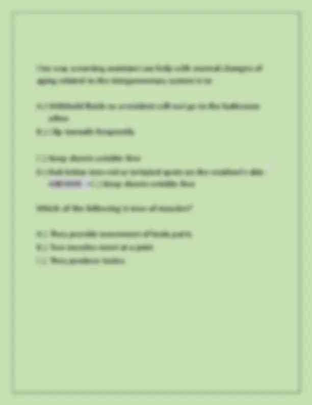 CNA CHAPTER 4 MIDTERM ASSESSENT EXAM 2025 QUESTIONS WITH COMPLETE SOLUTIONS GUARANTEED PAS ...