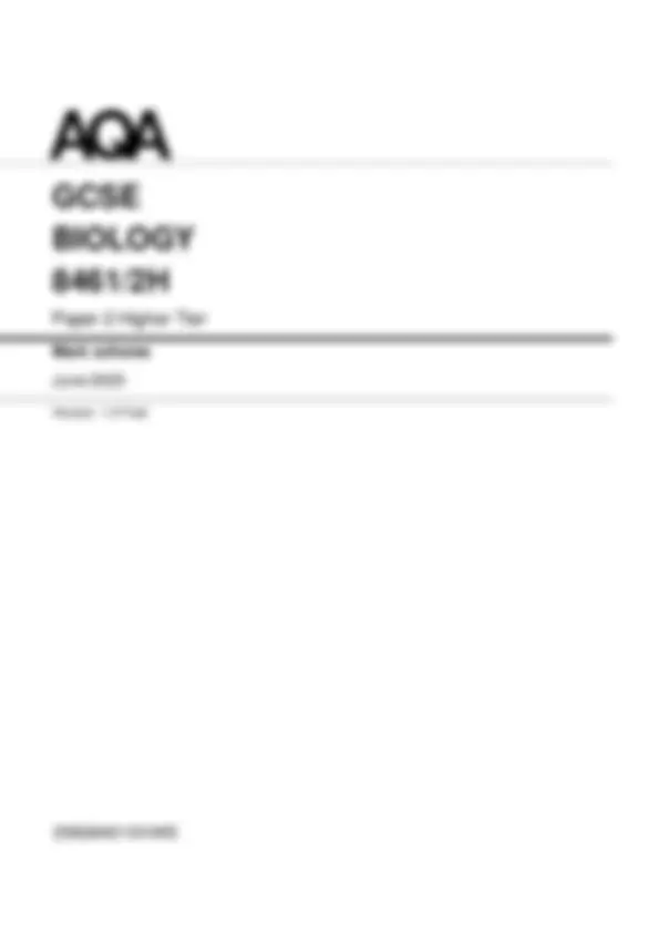 AQA GCSE 8461/2H BIOLOGY HIGHER TIER PAPER 2H +MARK SCHEME JUNE 2025 ...