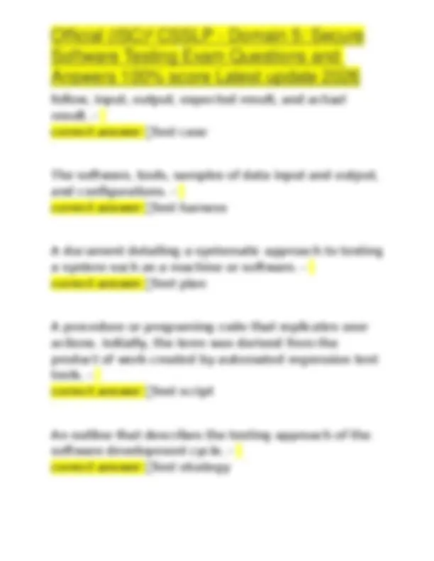 Official (ISC)² CSSLP - Domain 5: Secure Software Testing Exam ...