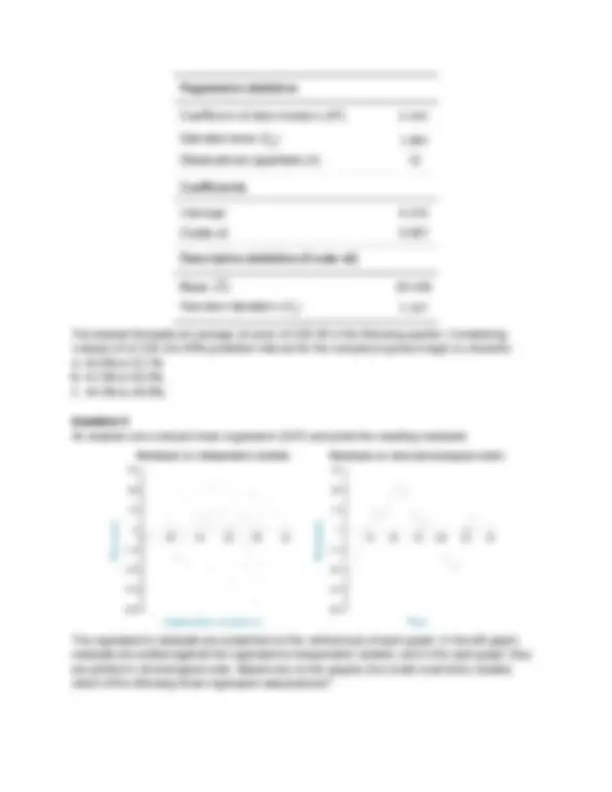 Simple Linear Regression | Quizzes Quantitative Techniques | Docsity