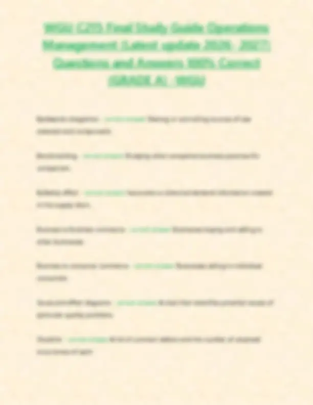 Operations Management Study Guide: Questions and Answers | Study Guides ...