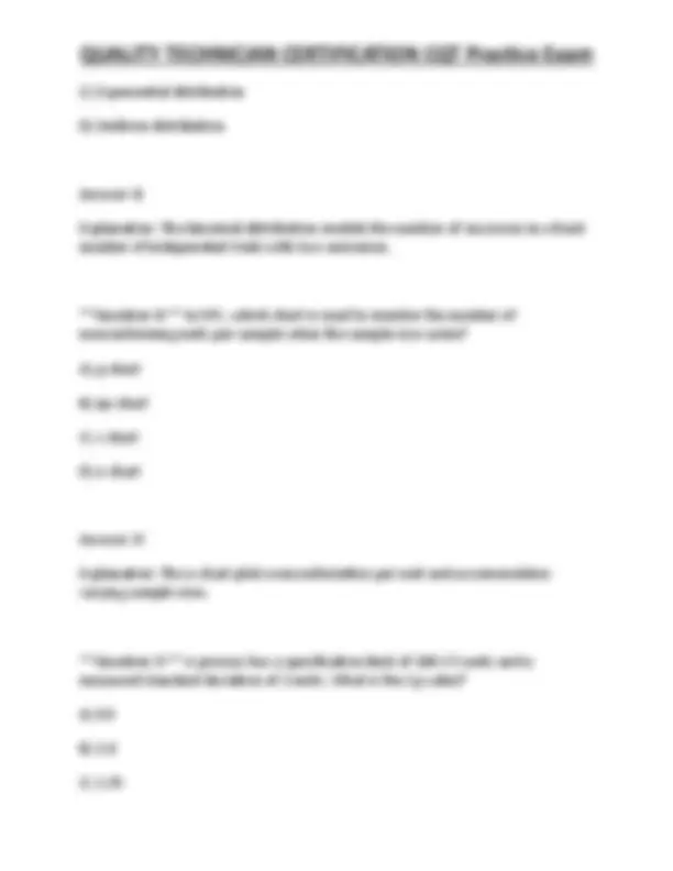 QUALITY TECHNICIAN CERTIFICATION CQT Practice Exam | Exams Technology ...