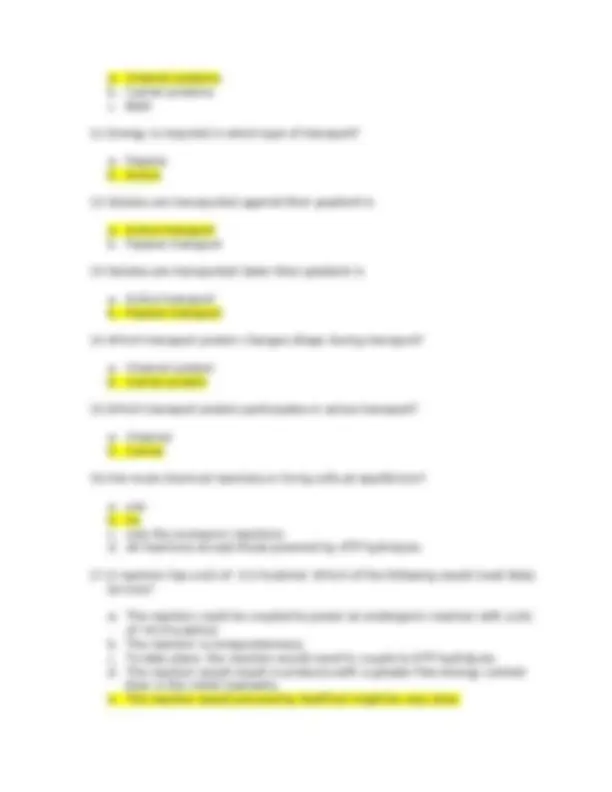 BIOL 1201 practice questions | Exercises Biology | Docsity