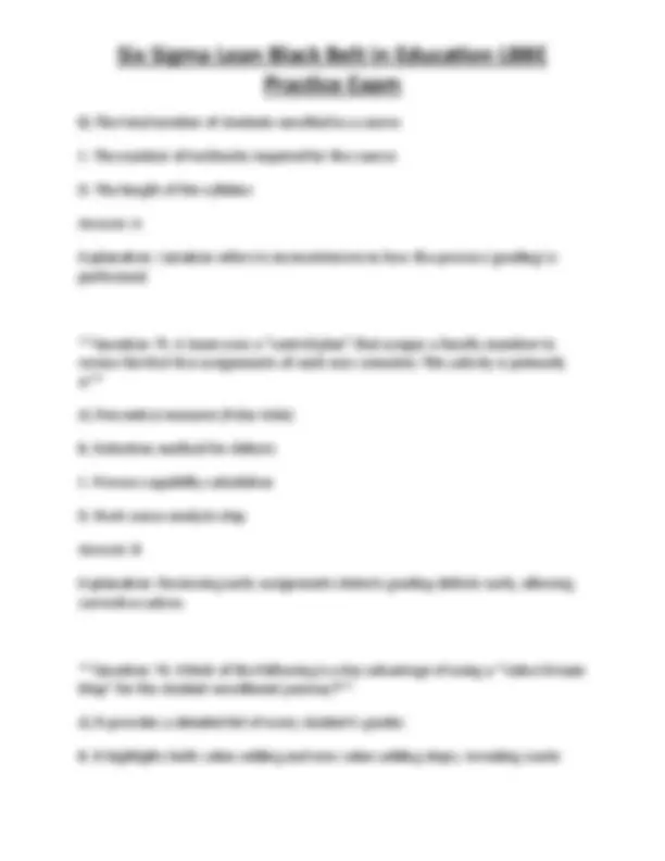Six Sigma Lean Black Belt in Education LBBE Practice Exam | Exams ...