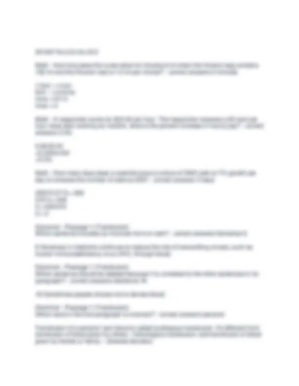 KAPLAN NURSING ENTRANCE EXAM (SCIENCE, MATH, GRAMMAR)WITH CORRECT ...