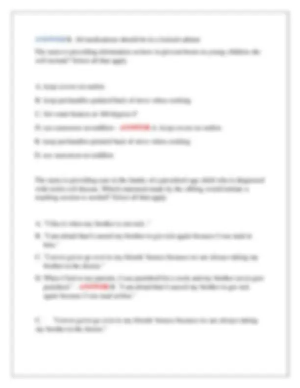 NRSG 421 PEDIATRICS FINAL EXAM QUESTIONS AND ANSWERS LATEST UPDATE 2025 ...
