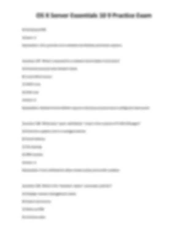 OS X Server Essentials 10 9 Practice Exam | Exams Technology | Docsity