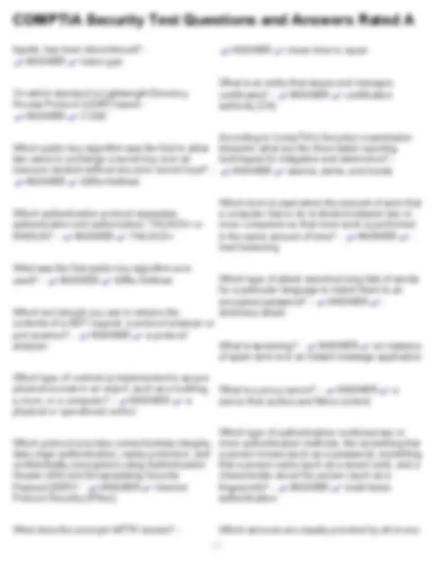 COMPTIA Security Test Questions and Answers Rated A | Exams Information ...