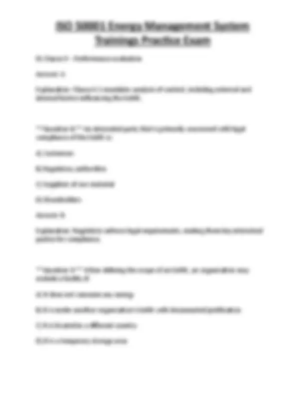 ISO 50001 Energy Management System Trainings Practice Exam | Exams ...