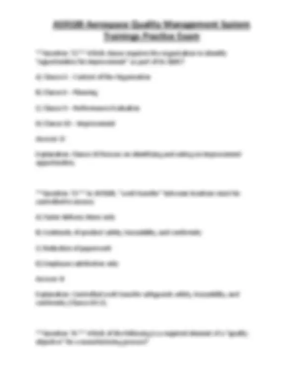 AS9100 Aerospace Quality Management System Trainings Practice Exam ...