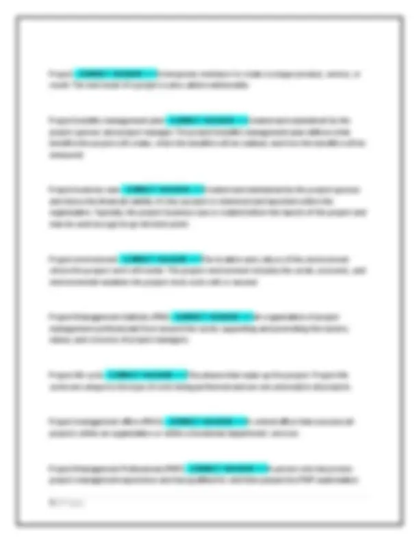 PMP DEFINITIONS - 6TH EDITION - JOSEPH PHILLIPS ACTUAL FINAL ASSESSMENT ...