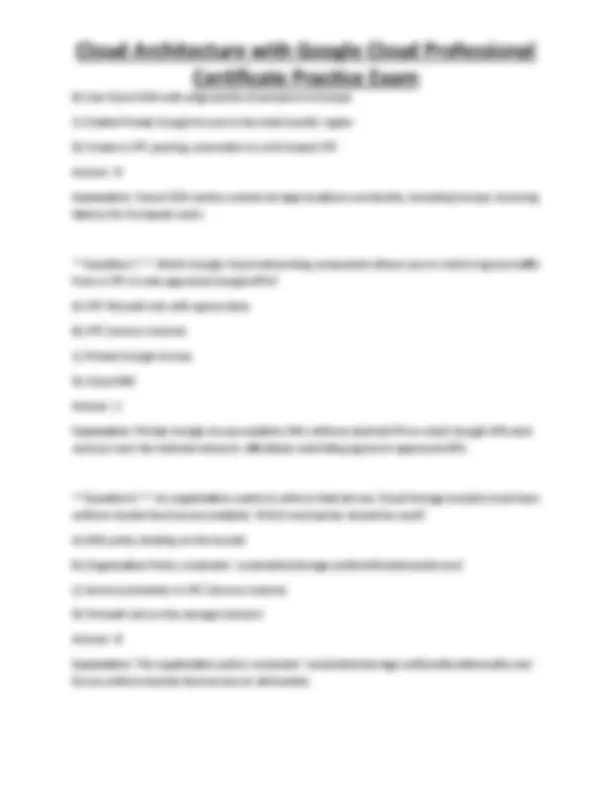 Cloud Architecture with Google Cloud Professional Certificate Practice ...