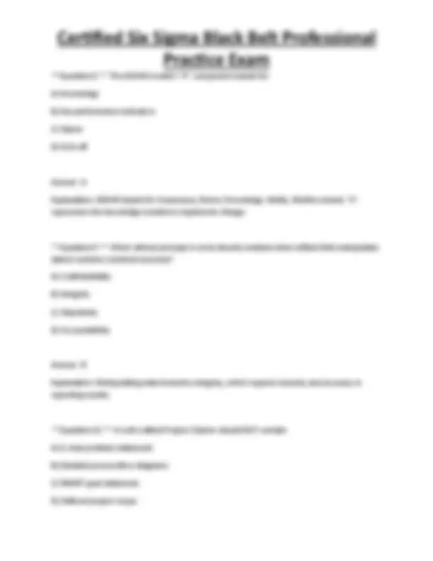 Certified Six Sigma Black Belt Professional Practice Exam | Exams ...