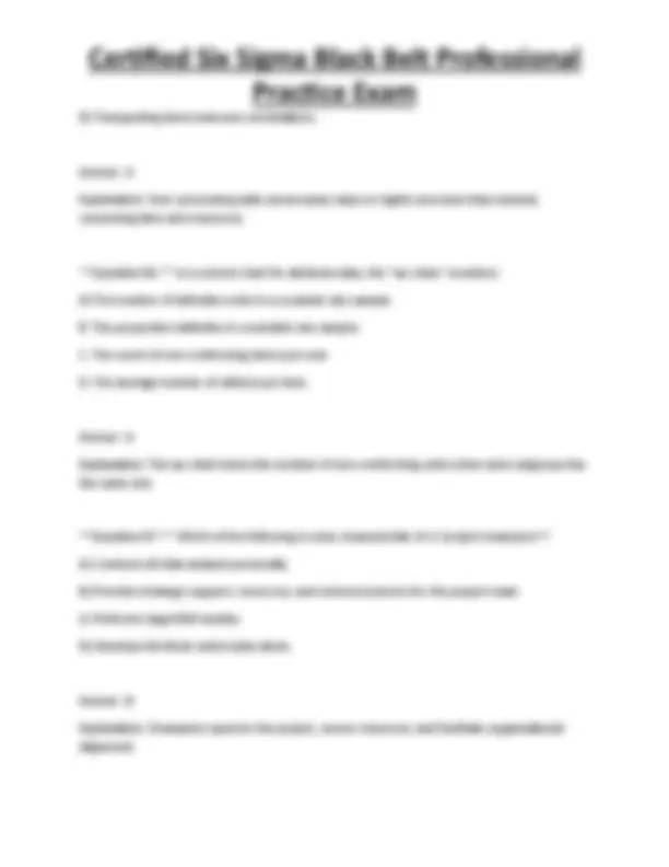 Certified Six Sigma Black Belt Professional Practice Exam | Exams ...