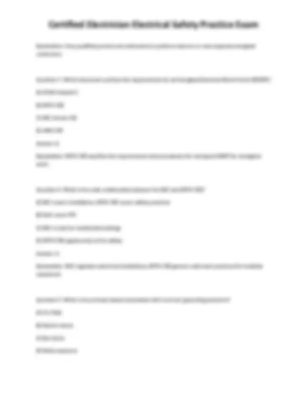 Certified Electrician Electrical Safety Practice Exam | Exams ...