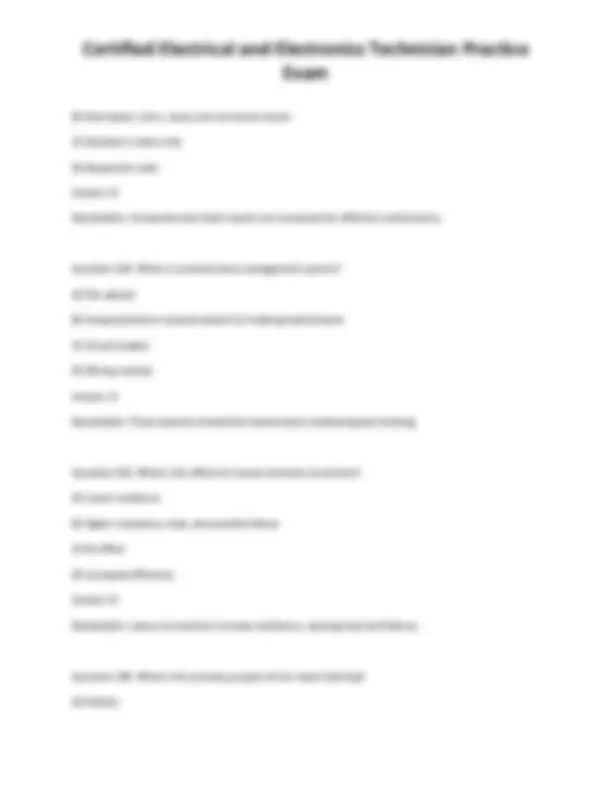 Certified Electrical and Electronics Technician Practice Exam | Exams ...