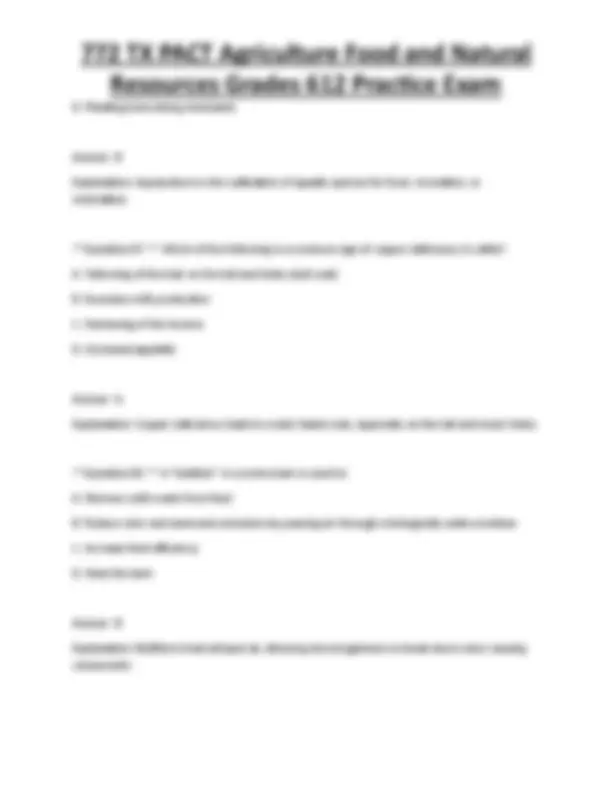 772 TX PACT Agriculture Food and Natural Resources Grades 612 Practice ...