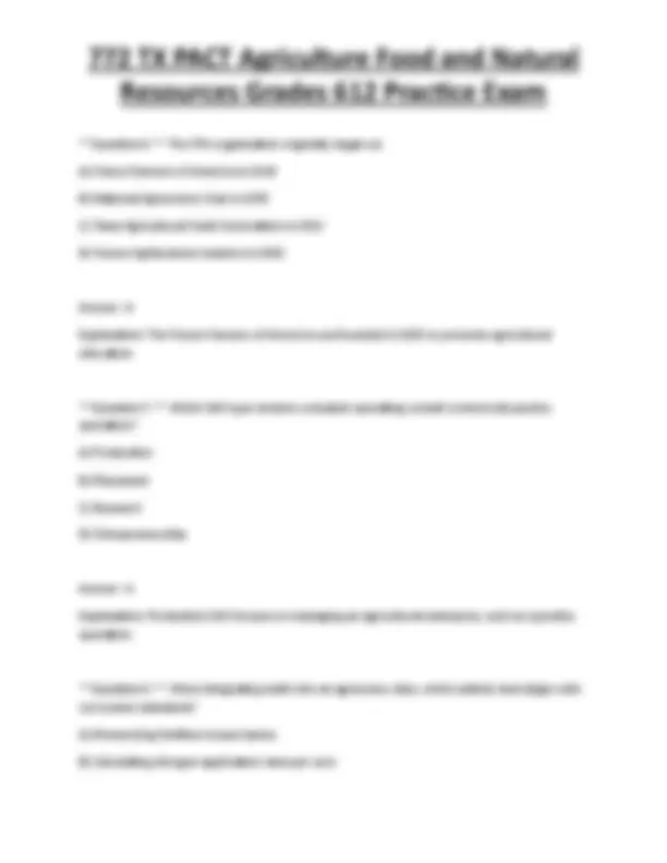 772 TX PACT Agriculture Food and Natural Resources Grades 612 Practice ...