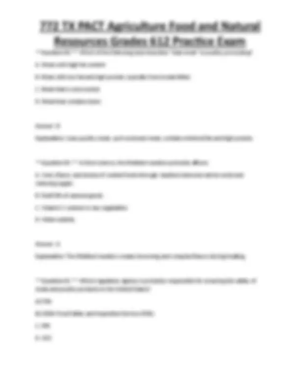 772 TX PACT Agriculture Food and Natural Resources Grades 612 Practice ...