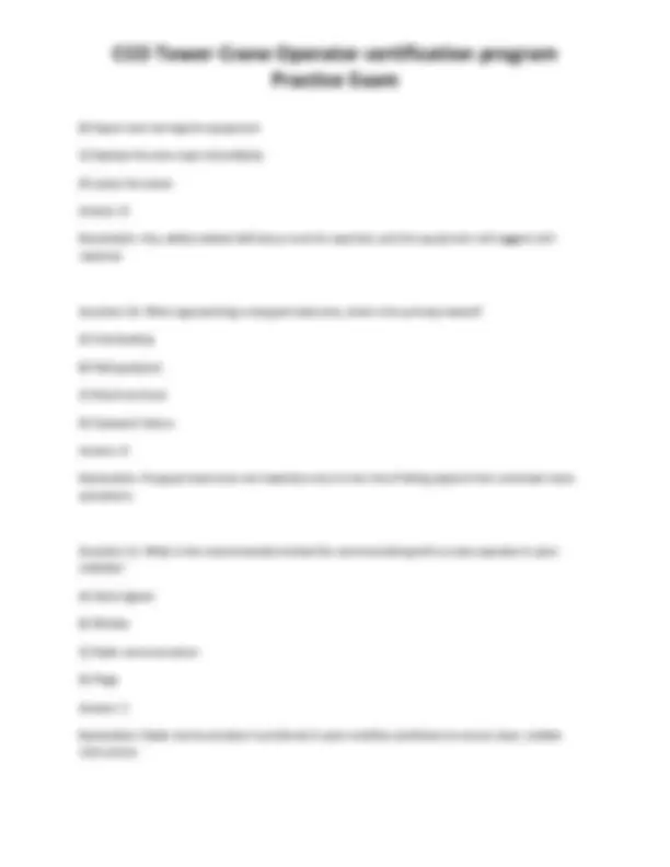 CCO Tower Crane Operator certification program Practice Exam | Exams ...