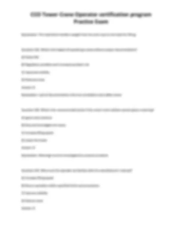 CCO Tower Crane Operator certification program Practice Exam | Exams ...