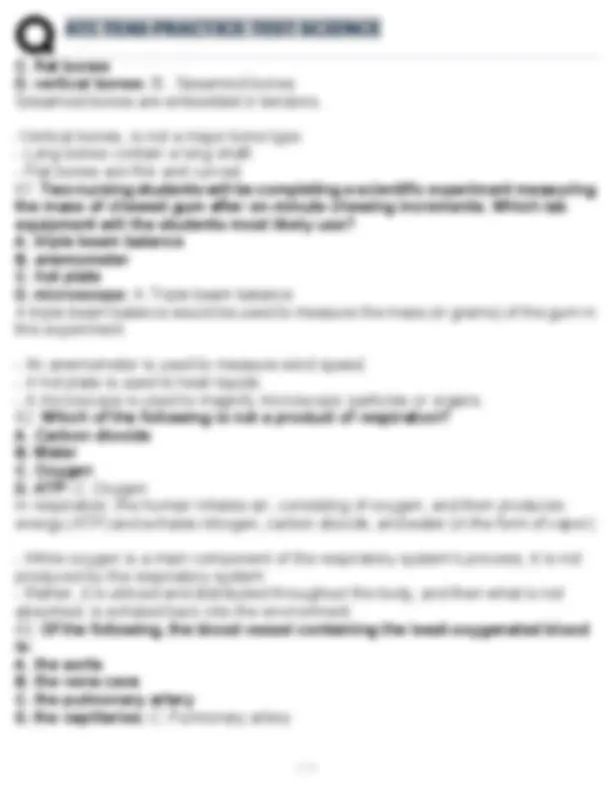 ATI TEAS 7 Science Practice Test PDF – 159 Questions with Answers ...