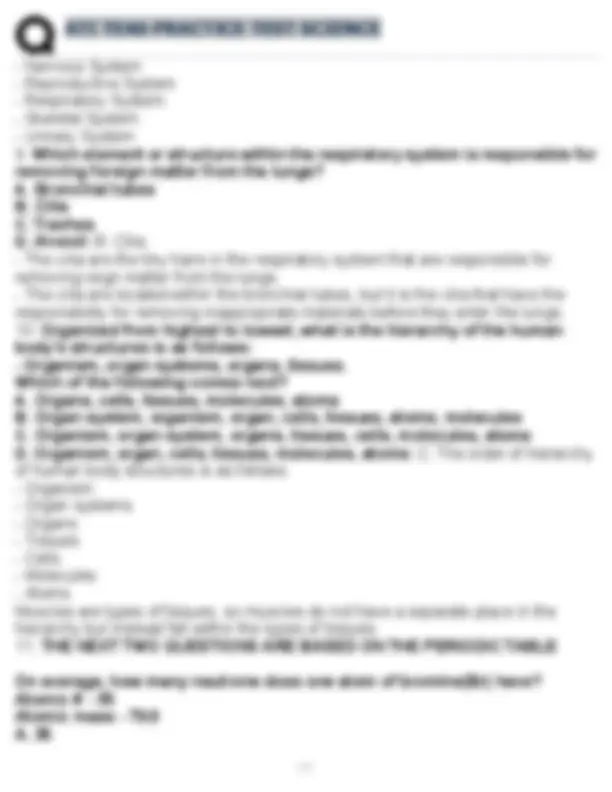 ATI TEAS 7 Science Practice Test PDF – 159 Questions with Answers ...