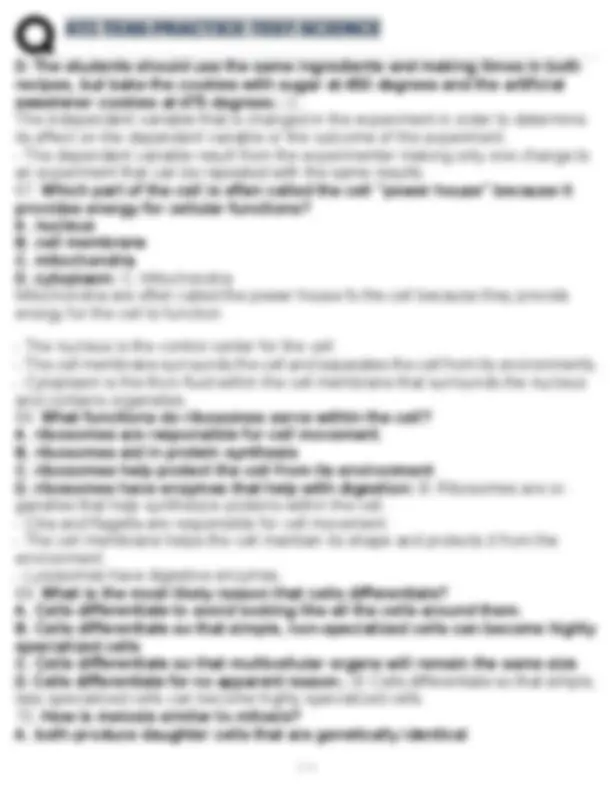 ATI TEAS 7 Science Practice Test PDF – 159 Questions with Answers ...