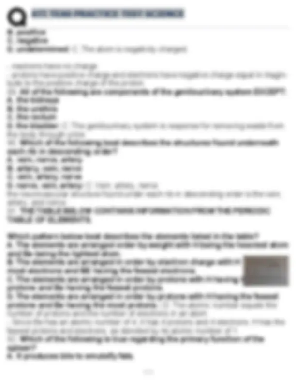 ATI TEAS 7 Science Practice Test PDF – 159 Questions with Answers ...