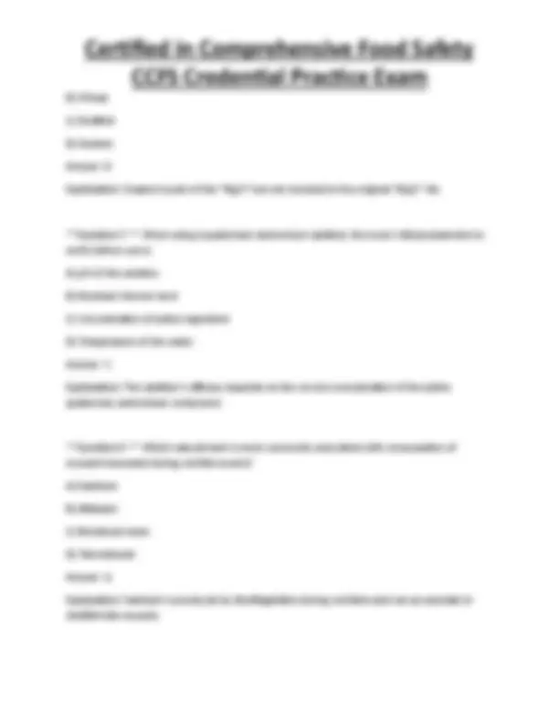 CCFS Credential Practice Exam: Comprehensive Food Safety Questions ...