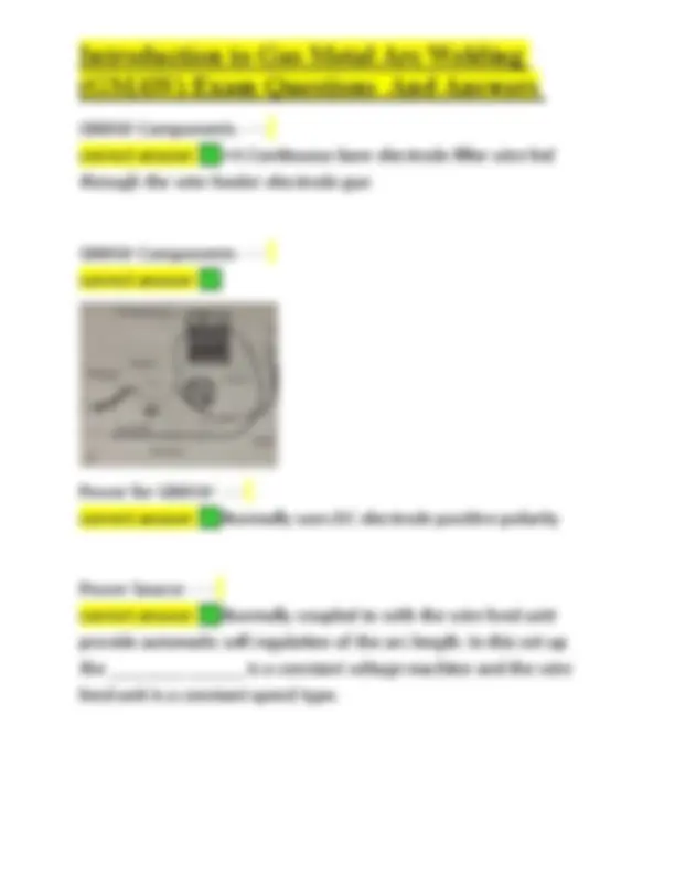 Introduction to Gas Metal Arc Welding (GMAW) Exam Questions And Answers ...