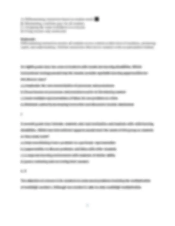 WGU D237 Mathematics Methods and Instruction for Students with Mild or Moderate Exceptiona ...