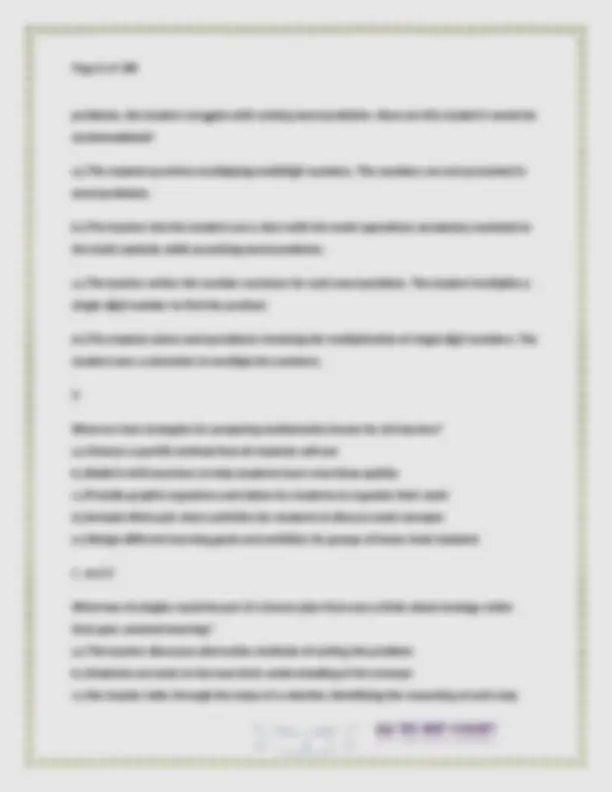 WGU D237 Mathematics Methods and Instruction for Students with Mild or Moderate Exceptiona ...