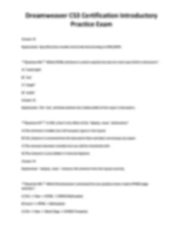 Dreamweaver CS3 Certification Introductory Practice Exam | Exams ...