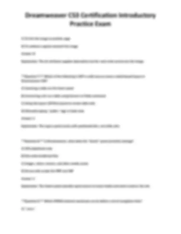 Dreamweaver CS3 Certification Introductory Practice Exam | Exams ...