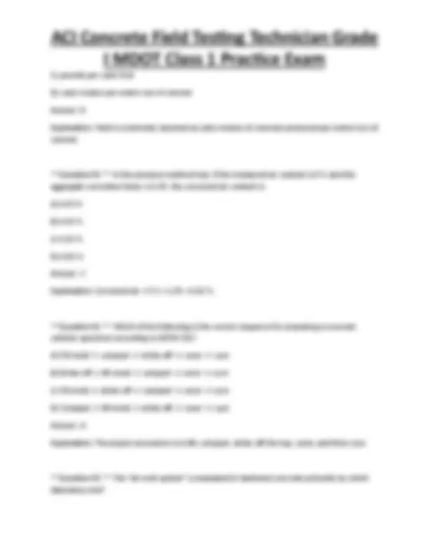 ACI Concrete Field Testing Technician Grade I MDOT Class 1 Practice ...