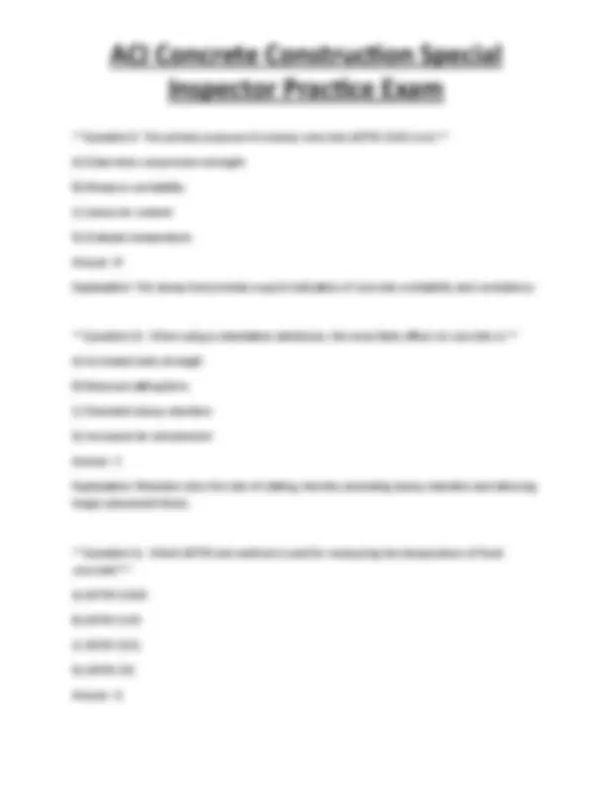 ACI Concrete Construction Special Inspector Practice Exam | Exams ...