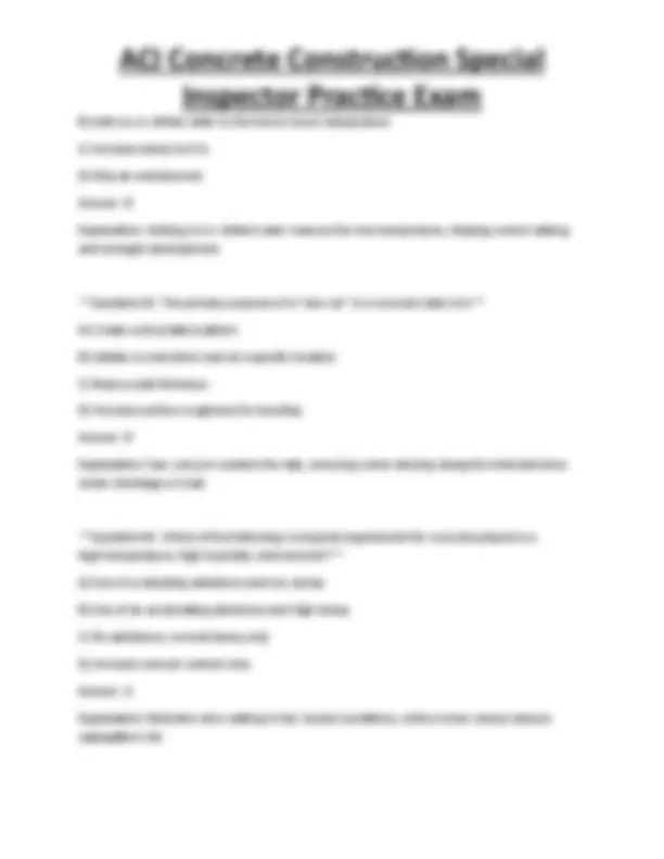 ACI Concrete Construction Special Inspector Practice Exam | Exams ...