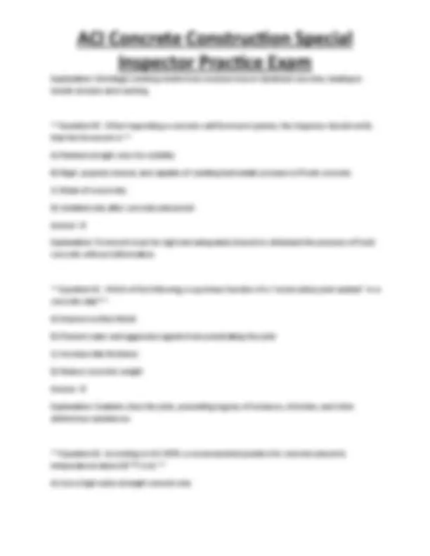 ACI Concrete Construction Special Inspector Practice Exam | Exams ...