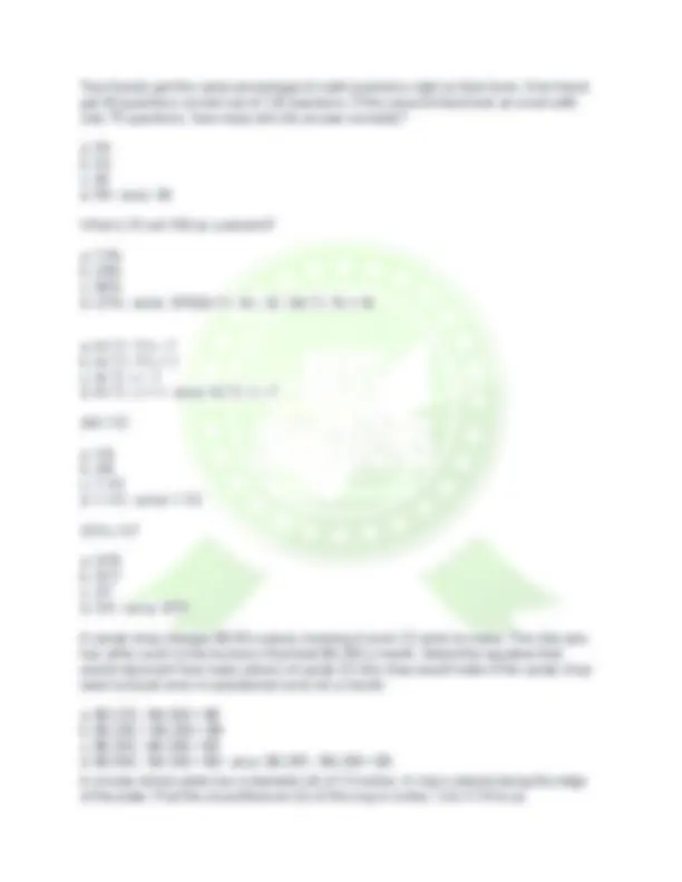 ATI TEAS 7 MATHS QUESTIONS AND SOLUTIONS | Exams Nursing | Docsity