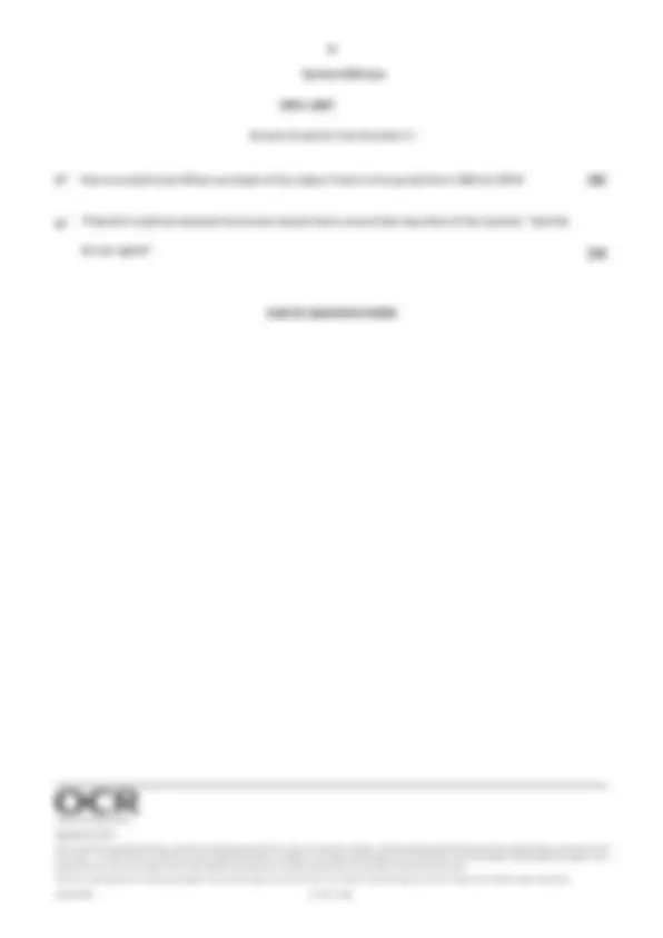 OCR A Level History A (Y113/01) Britain 1930–1997 Question Paper And MS ...