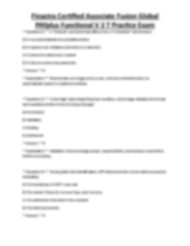 Finastra Certified Associate Fusion Global PAYplus Functional V 2 7 ...