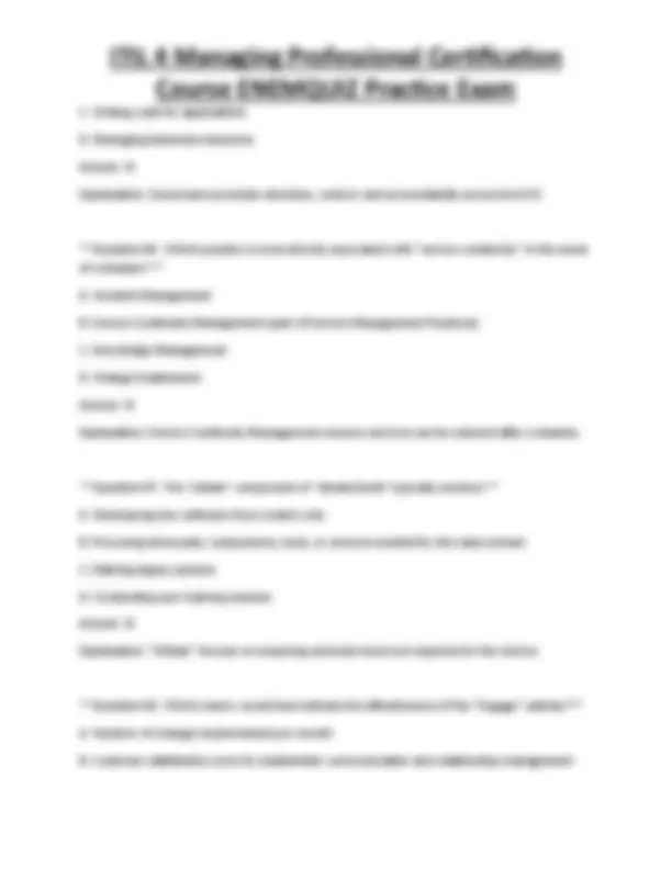 ITIL 4 Managing Professional Certification Course ENEMQUIZ Practice ...